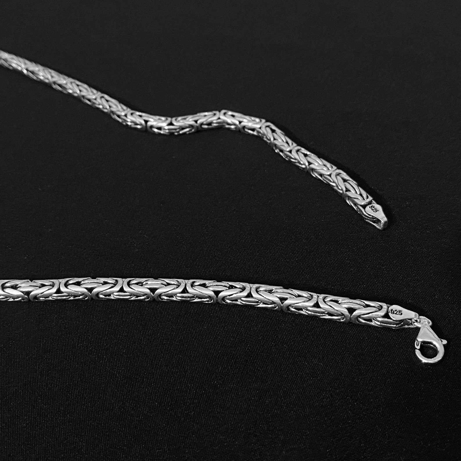 Sterling Silver 4mm Byzantine Chain Necklace, Unisex King Chain - Etsy