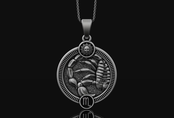 Silver Scorpio Zodiac Sign Gift for Her Men November | Etsy