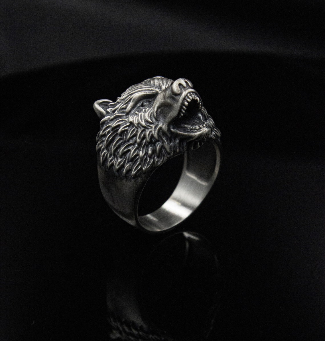 Silver Nordic Viking Bear Ring Men's Slavic Jewelry Animal | Etsy
