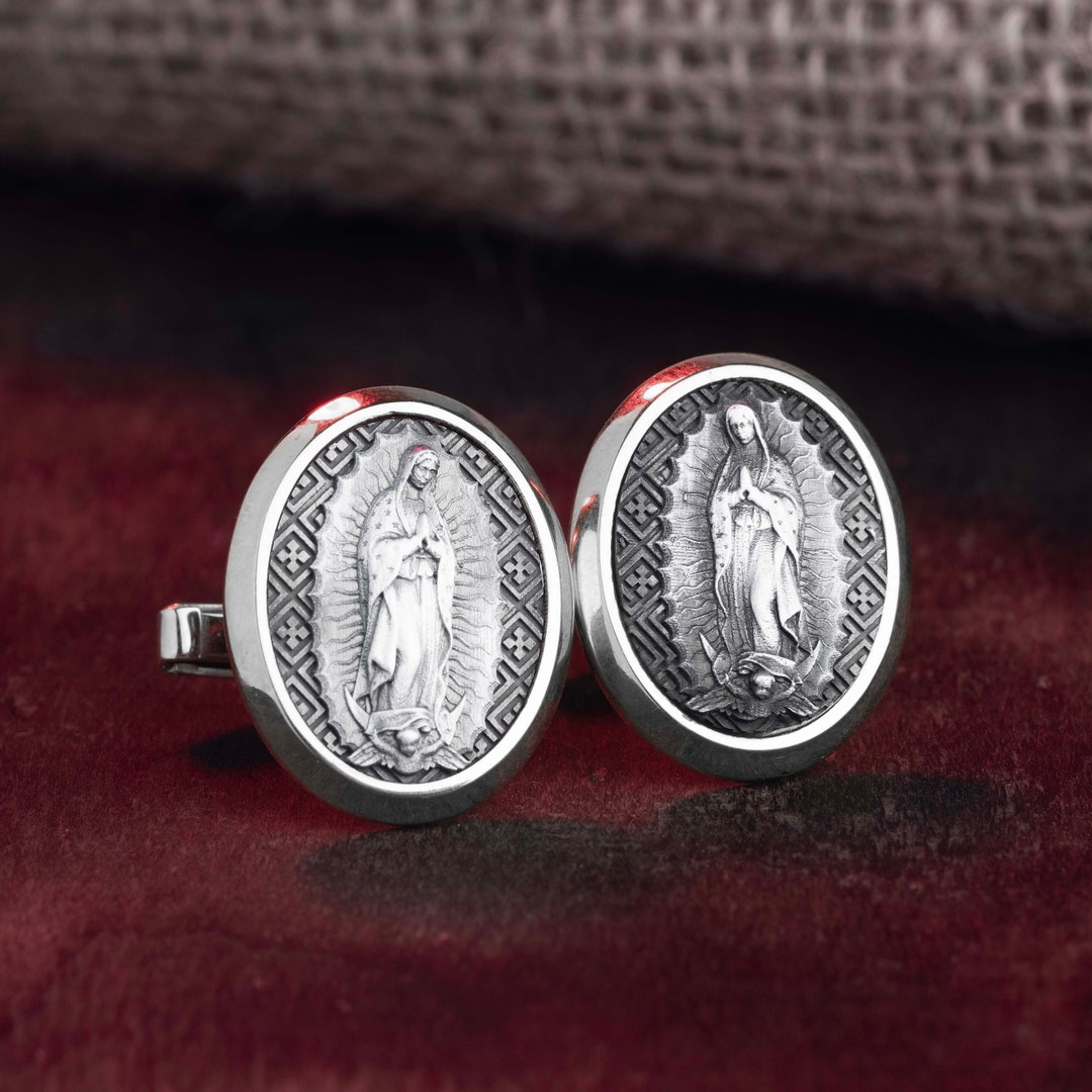 Lady of Guadalupe Cufflinks, Virgen De Guadalupe, Virgin Mary, Memorial ...