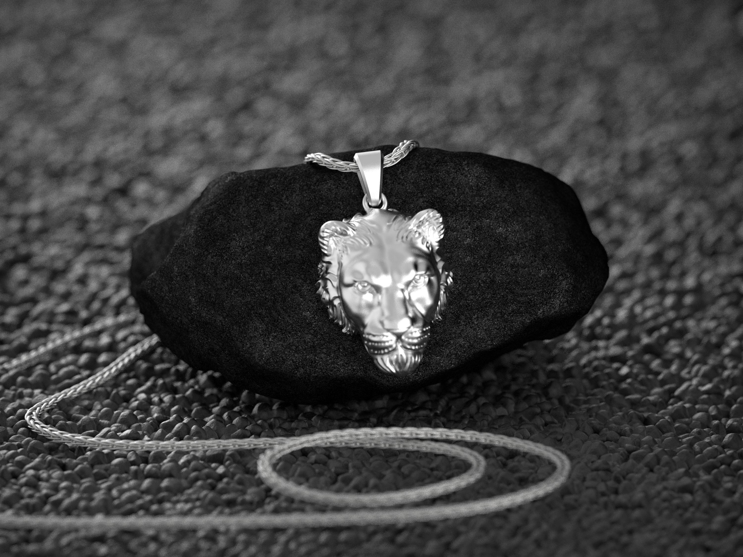 3D Lioness Necklace, Silver Lioness Head, Lioness Pendant, Lioness ...