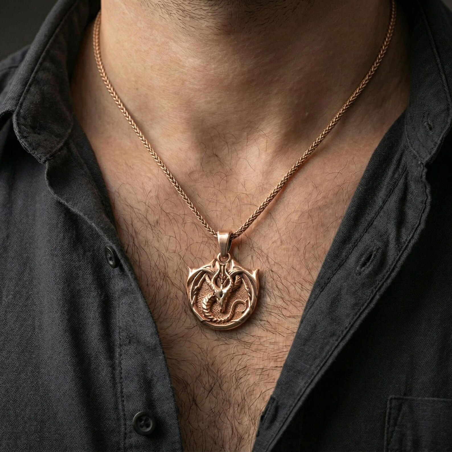Sterling Silver Dragon Pendant, Mythical Warrior Amulet - Etsy