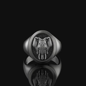 Elephant Signet Ring, Adjustable 925 Sterling Silver Animal Jewelry - Etsy