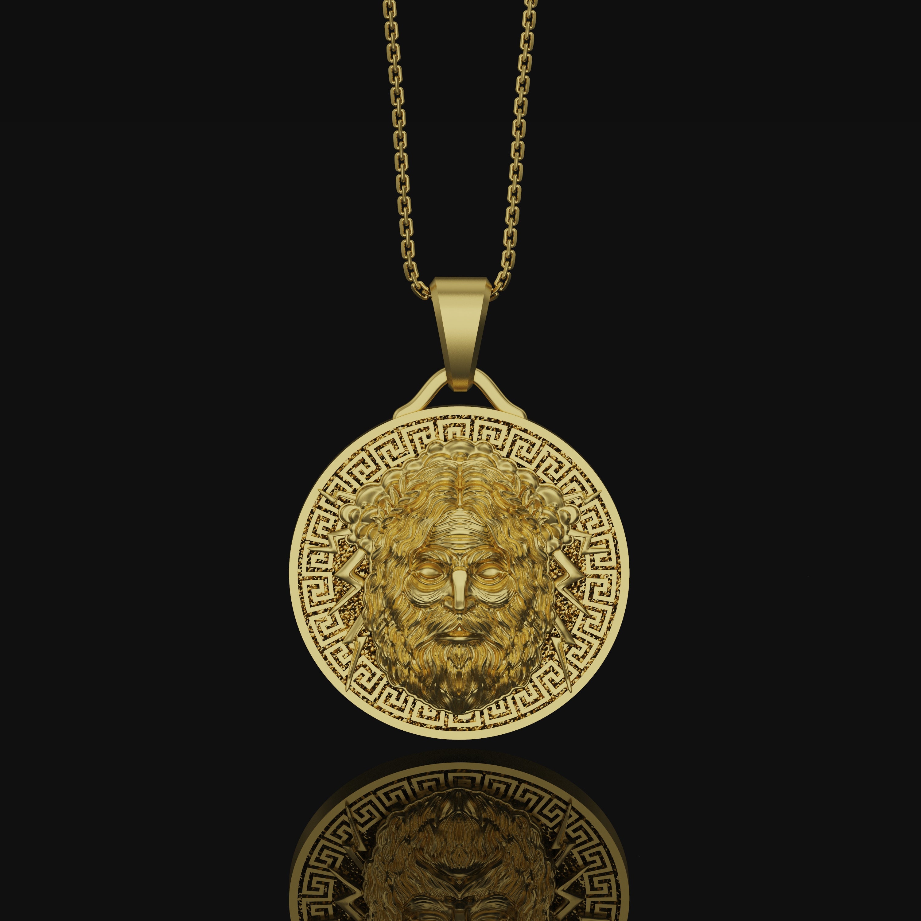 Silver Zeus Men's Necklace, God Zeus Oxdized Men Pendant, Greek God ...