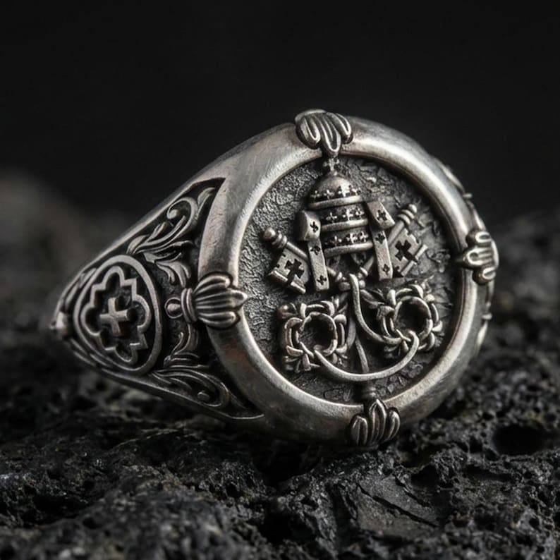Sterling Silver Saint Peter Ring - Keys of Heaven, Religious Gift - Etsy