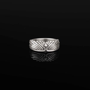 Divine Ring, Celestial Spear Ring, Angel Wings Band, Heavenly Silver ...