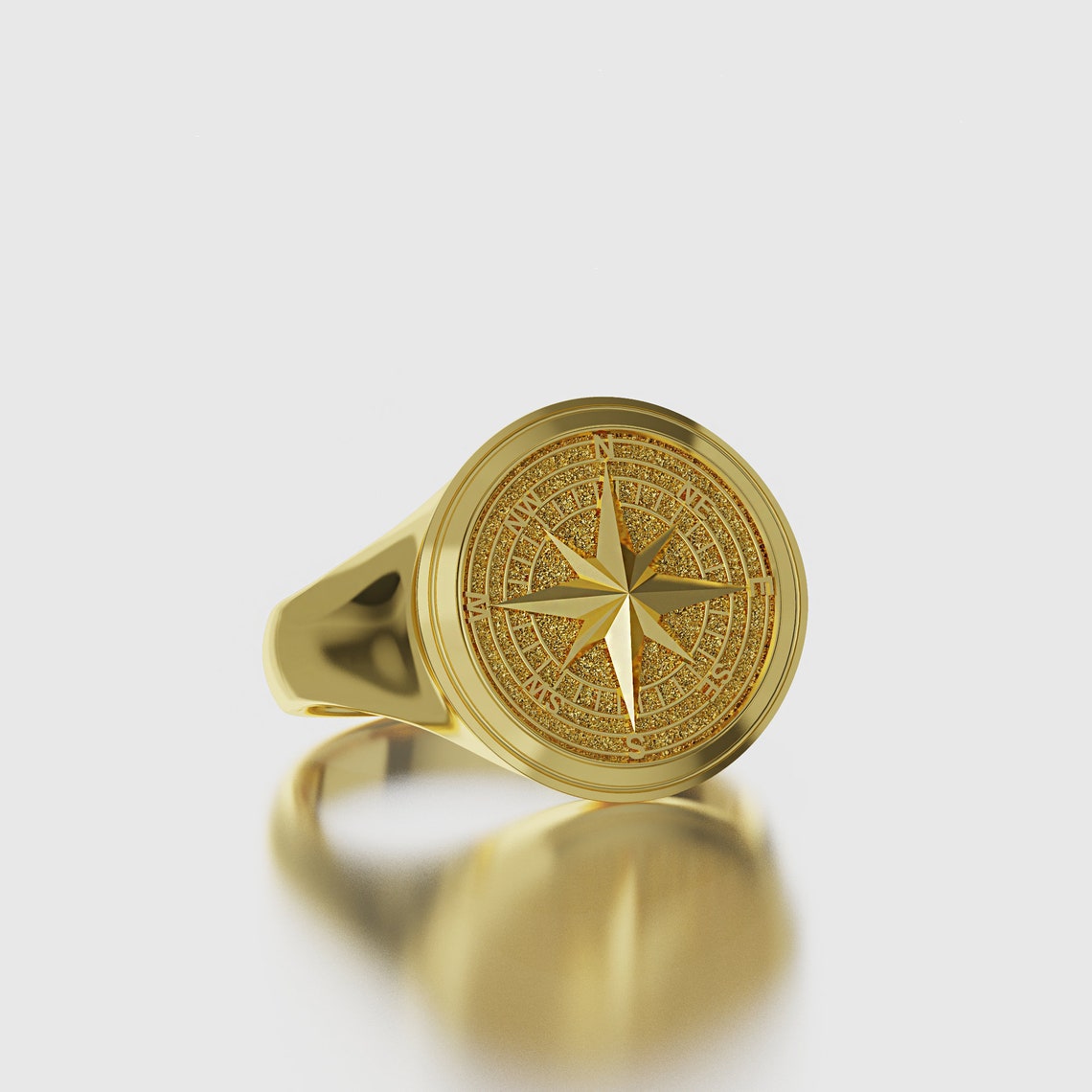 Silver Compass Ring Compass Jewelry Men's Ring - Etsy