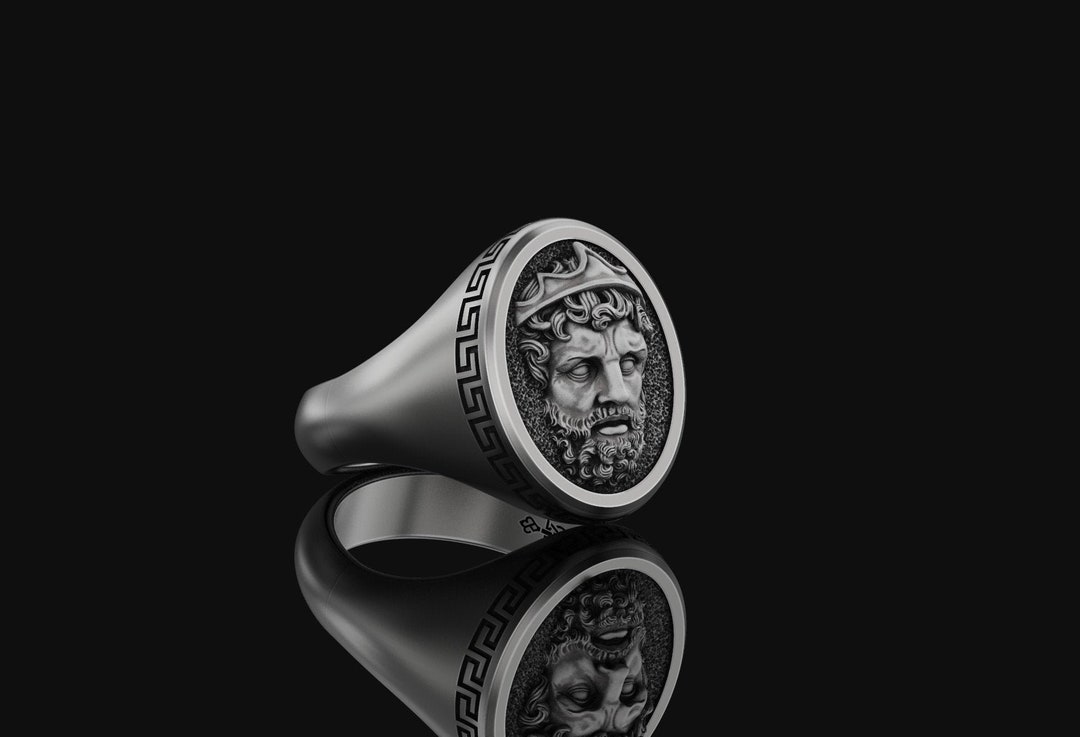 2 Styles Silver Greek God Zeus Ring Myth Jewelry Ancient Roman - Etsy