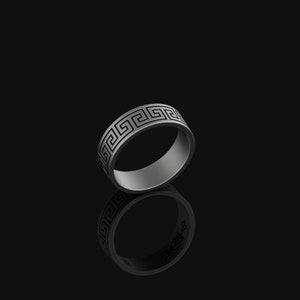 Greek Key Ring, Meander Band Ring, Classical Greek Band, Ancient Symbol ...