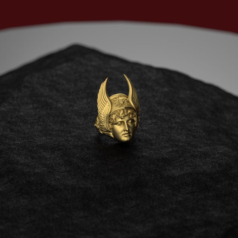 Sterling Silver Hermes Ring – Greek God, Winged Helmet - Etsy Canada