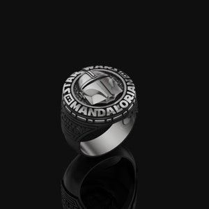 Star Wars Mandalorian Helmet Ring Bounty Hunter Jewelry Bobba Fett ...