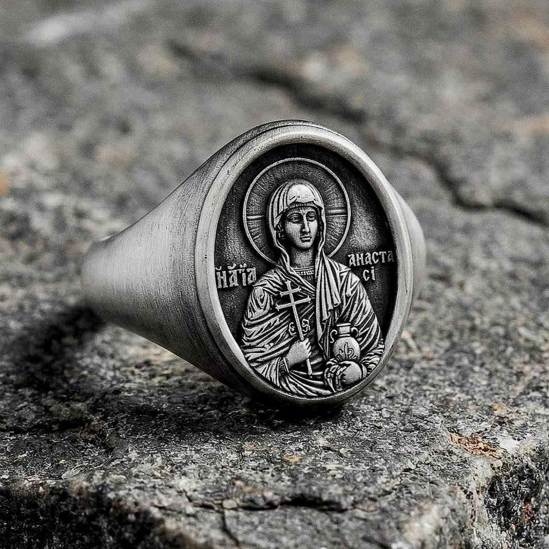 Saint Anastasia Signet Ring – Patron Saint of Healers & Prisoners Gift ...