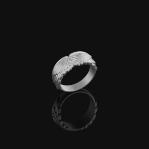 Divine Ring, Celestial Spear Ring, Angel Wings Band, Heavenly Silver ...