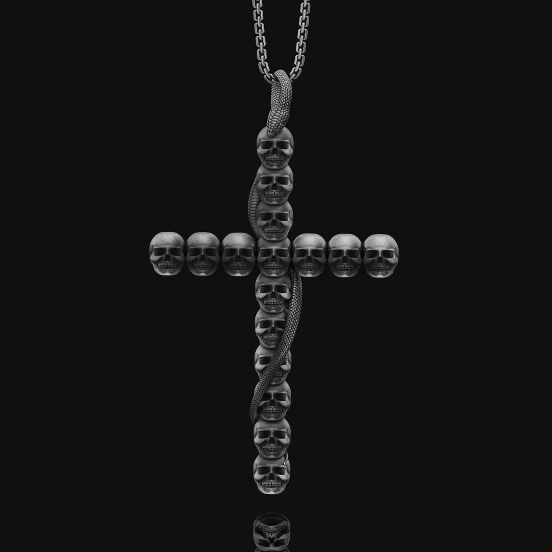 Gothic Cross of Skulls, Memento Mori, Christian Jewelry, Skull, Gothic ...