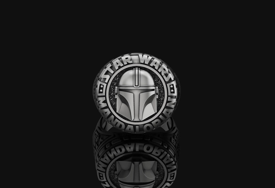 Star Wars Mandalorian Helmet Ring Bounty Hunter Jewelry Bobba Fett ...