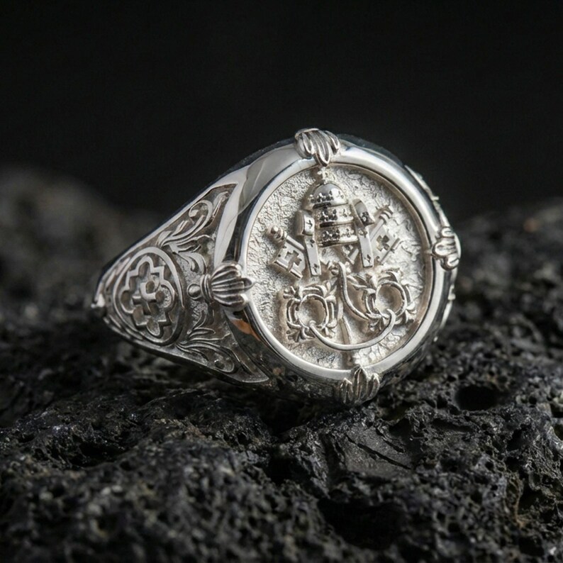 Sterling Silver Saint Peter Ring - Keys of Heaven, Religious Gift - Etsy