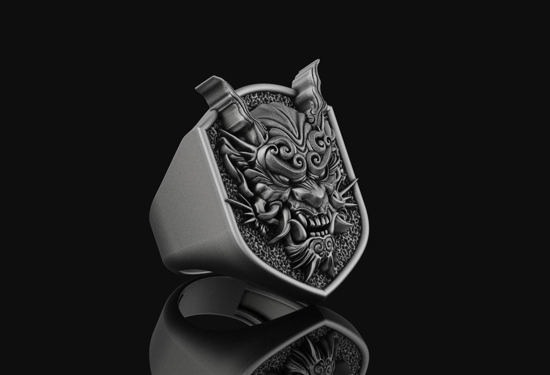 Sterling Silver Oni Ring for Men & Women Jewelry Unisex Accessory ...