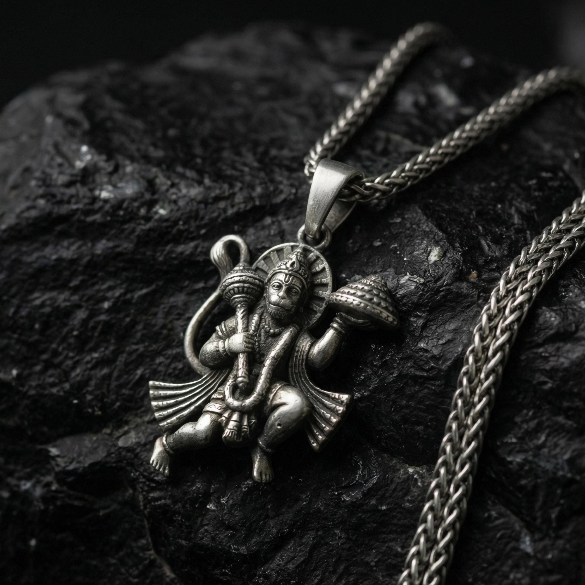 Silver Lord Hanuman Pendant, Wukong, God Tribal India Jewelry Hindu ...