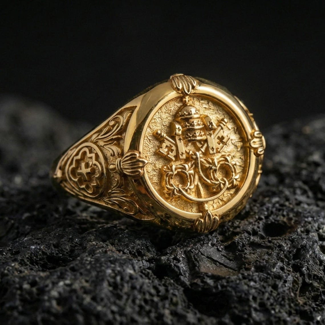 Sterling Silver Saint Peter Ring - Keys of Heaven, Religious Gift - Etsy
