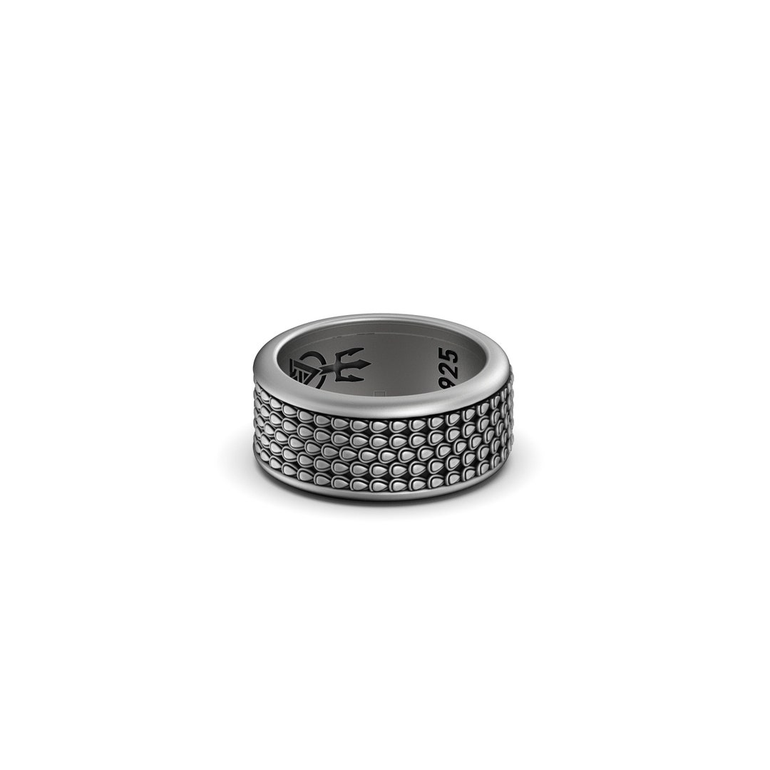 Silver Rotating Teardrops Wedding Band, Elegant Spinner Fidget ...