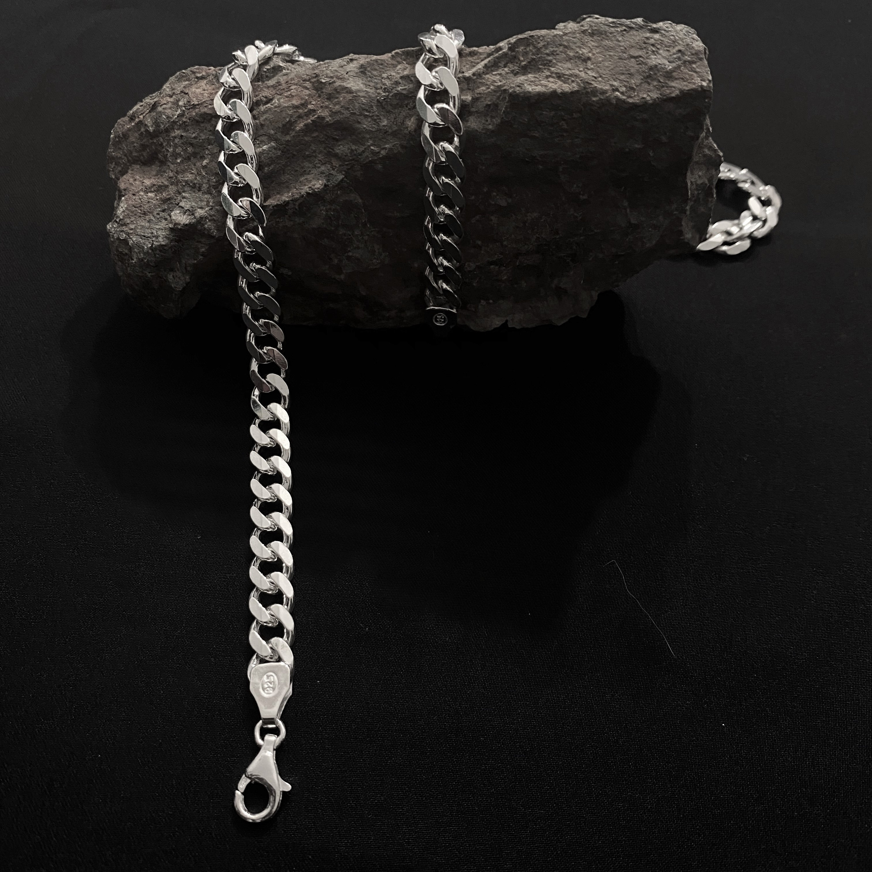 Solid Silver Cuban Link Curb Chain Necklace – Mens Heavy 925 Sterling ...