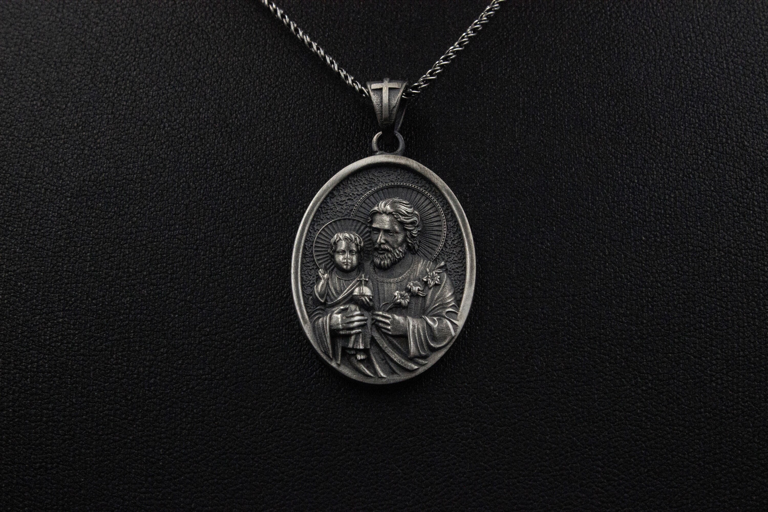St Joseph Necklace Catholic Pendant Christian Accessory | Etsy