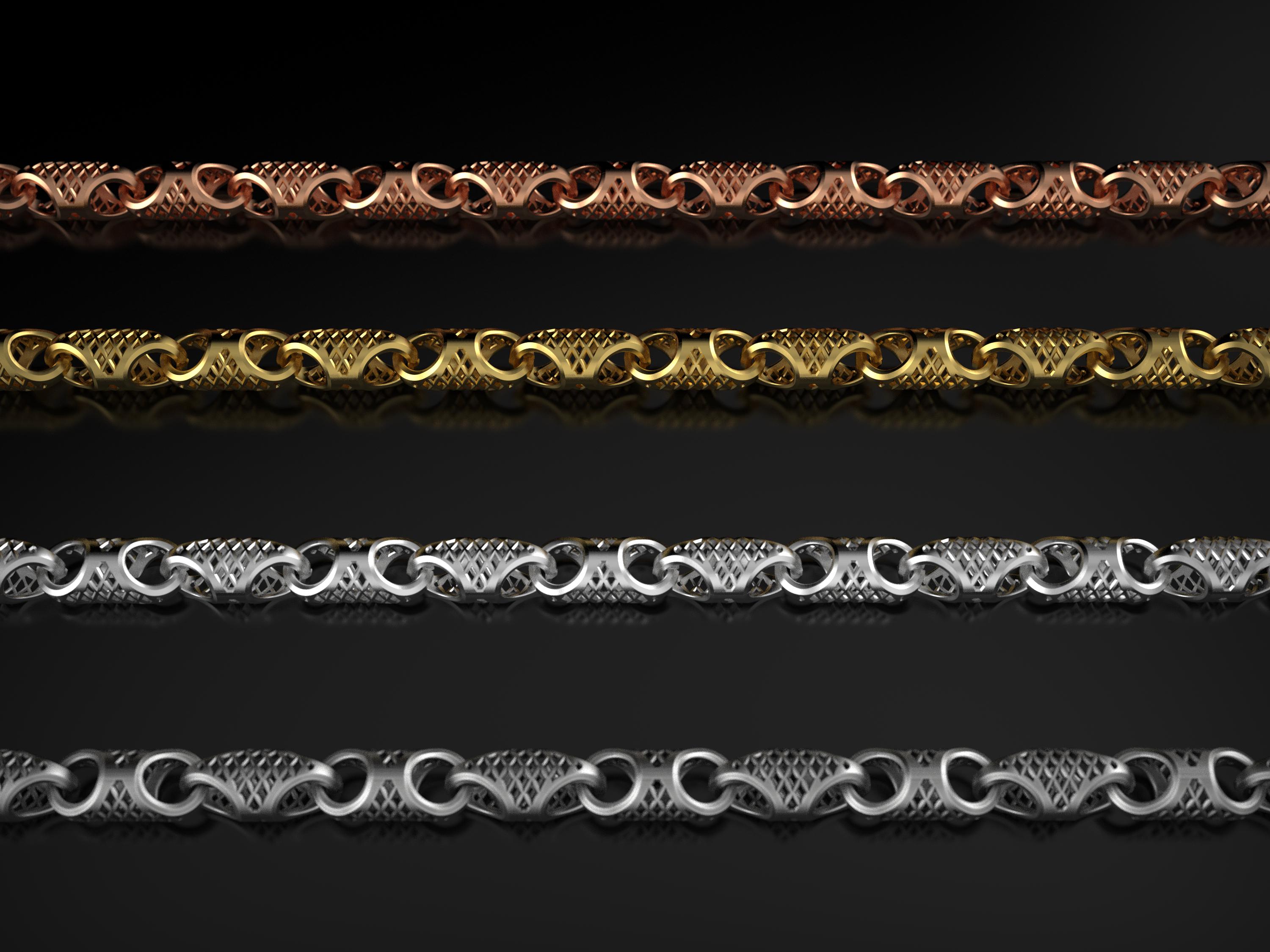 Geometric Woven Link Chain Necklace – 925 Sterling Silver Men’s Chain ...
