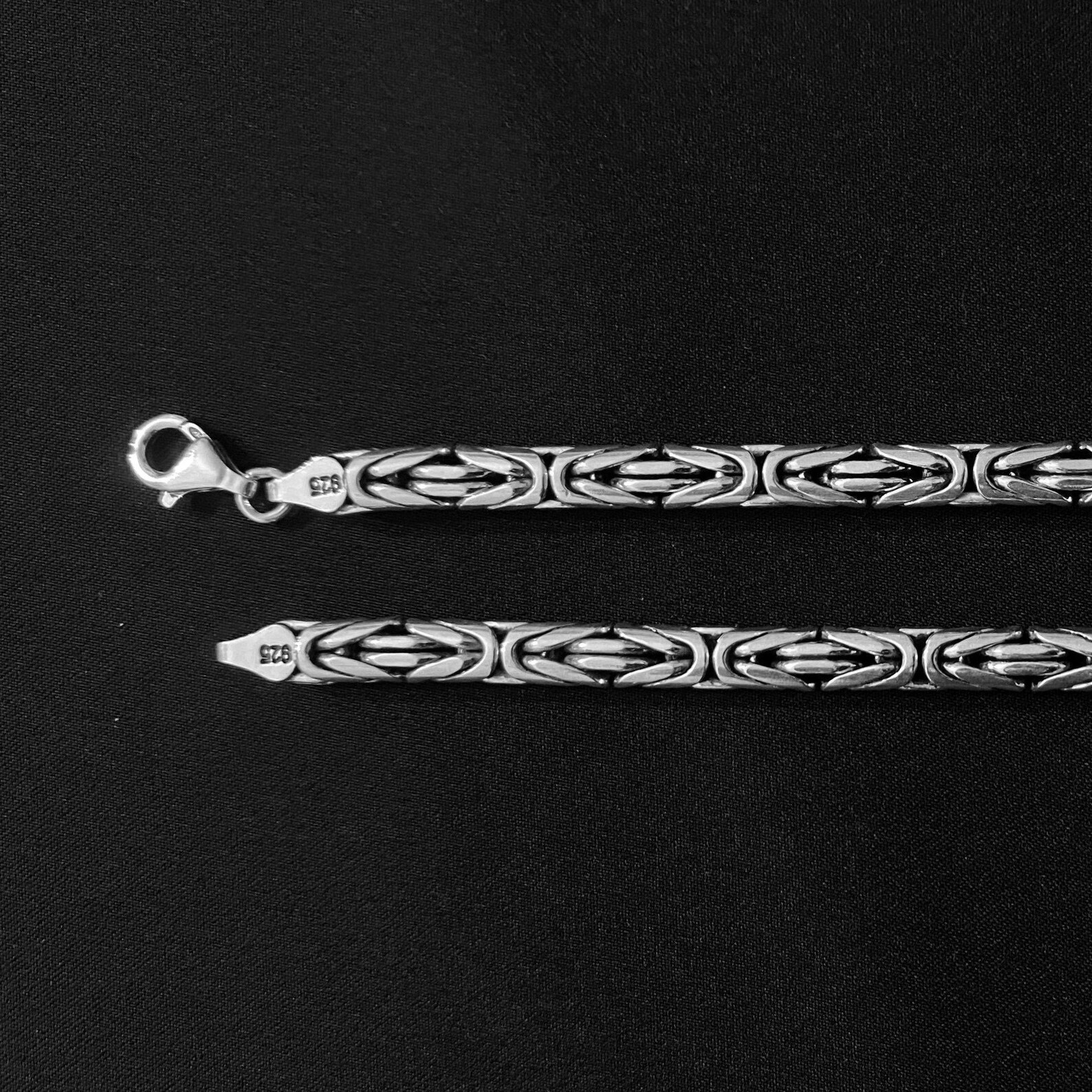 Sterling Silver 4mm Byzantine Chain Necklace, Unisex King Chain - Etsy