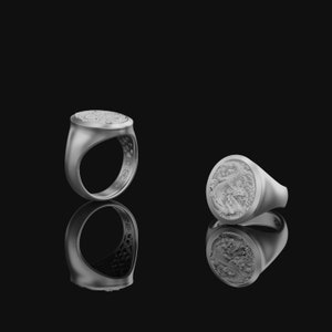 Chinese Dragon Silver Pinky Signet Ring for Men, Fantasy Ring for Best ...