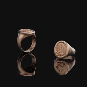 The Animal in the Forest Nature Inspired Pinky Signet Ring in Silver ...