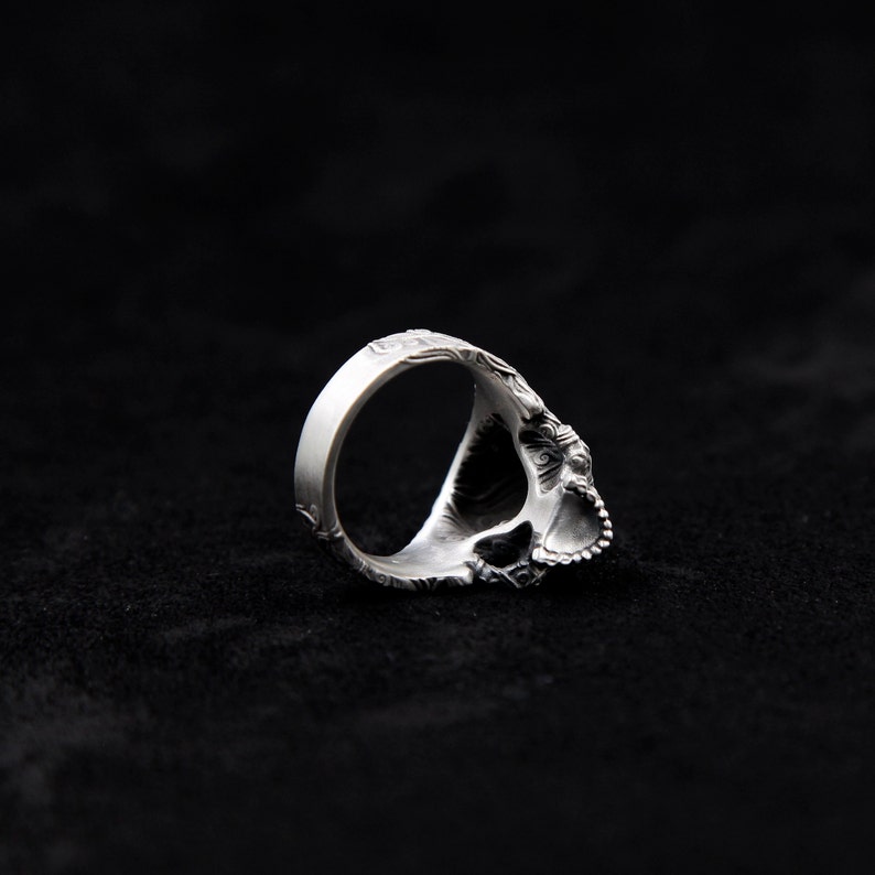 Silver Skull Rings for Mens Signet Skull Ring Unique Gift for - Etsy