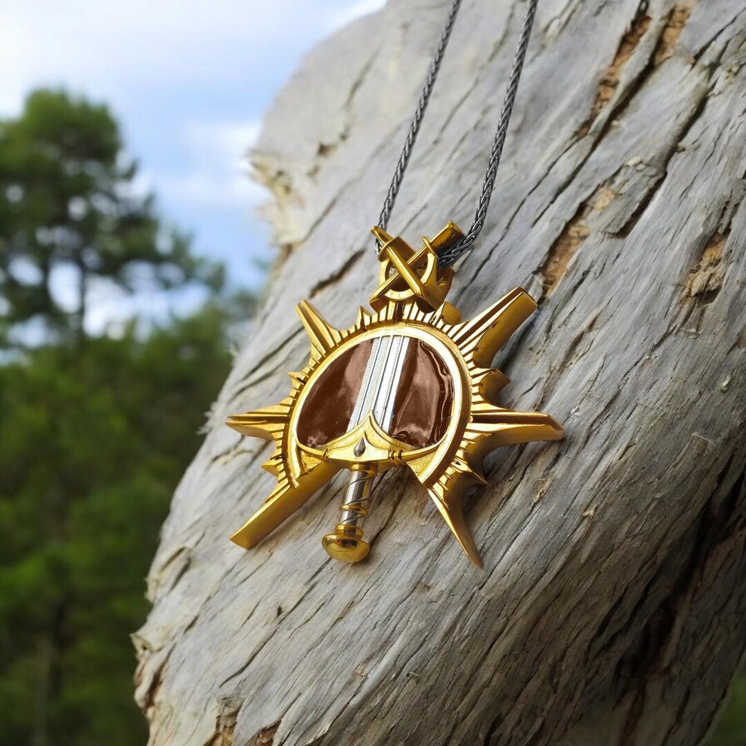 Silver BG3 Fighter Symbol Necklace - Fantasy Dungeons & Dragons Jewelry ...