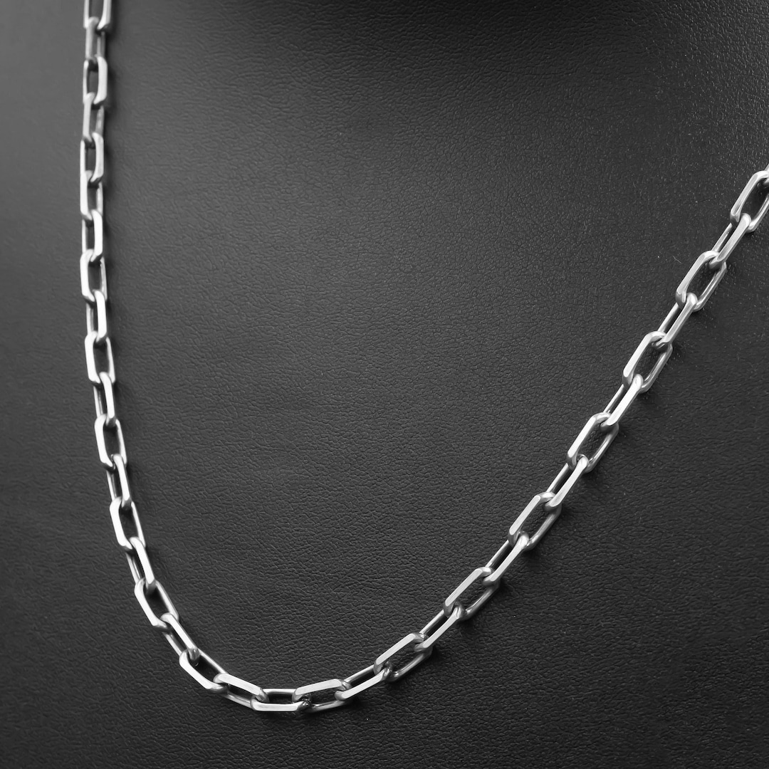 Men's 925 5mm Silver Cable Link Chain Anchor Necklace, Birthday ...