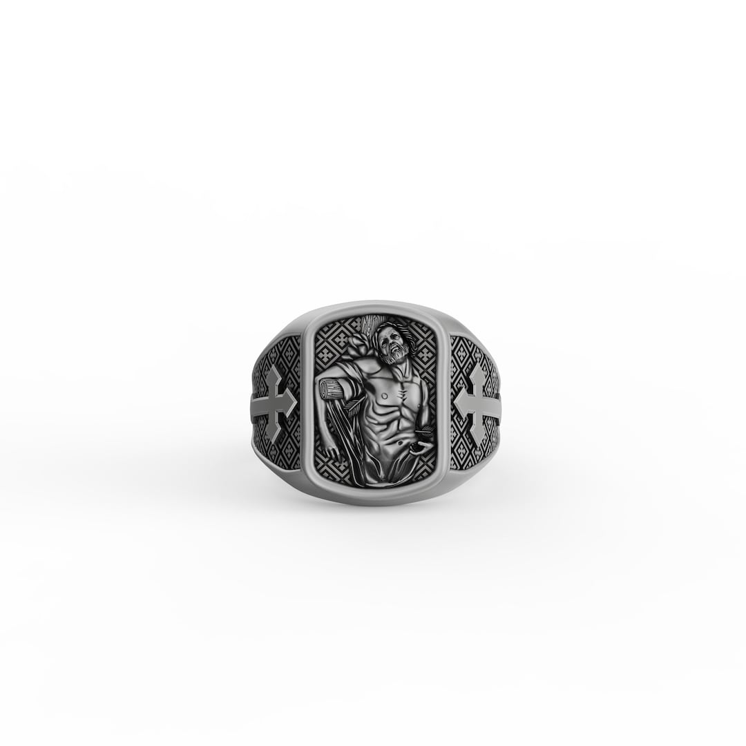 St. Sebastian Ring - Christian Protector Jewelry, Religious Gift ...
