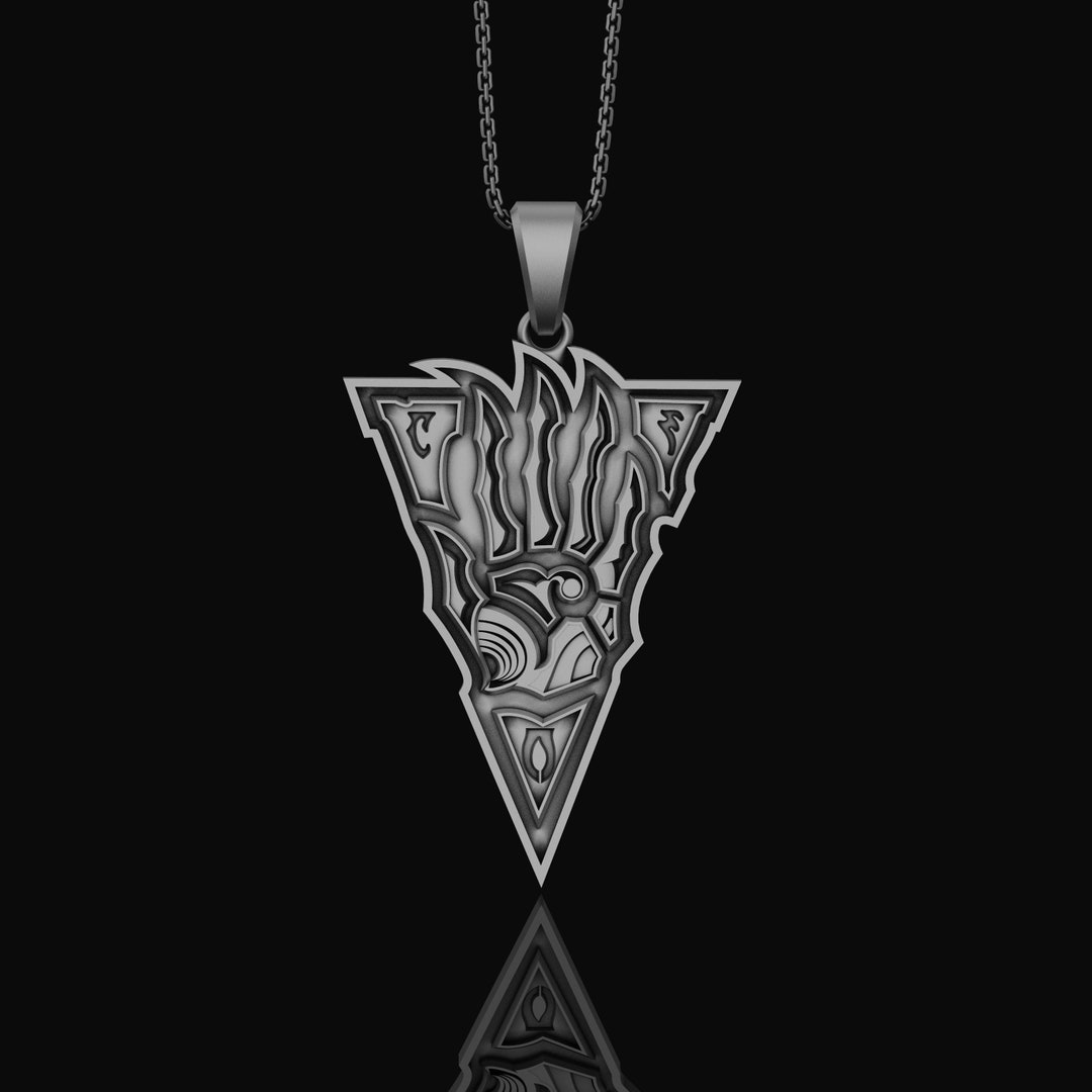 Silver Almsivi Symbol Pendant - Morrowind Logo Necklace, Elder Scrolls ...