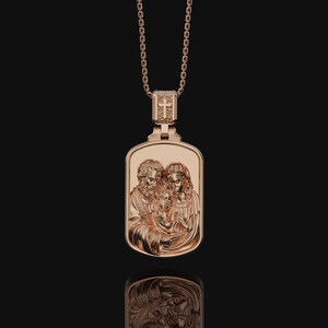 The Holy Family Medallion, Christian Pendant, Customizable Necklace ...