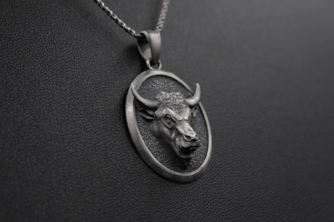 Personalized Bull Necklace Silver Buffalo Accessory Birthday Gift ...