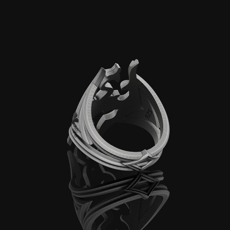 Sterling Silver Elder Scrolls Skyrim Ring Dragonborn Ring | Etsy