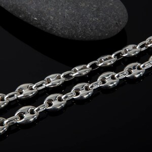 11mm Marina Chain Necklace, Mariner Mens Chain, Puffed Silver Chain ...