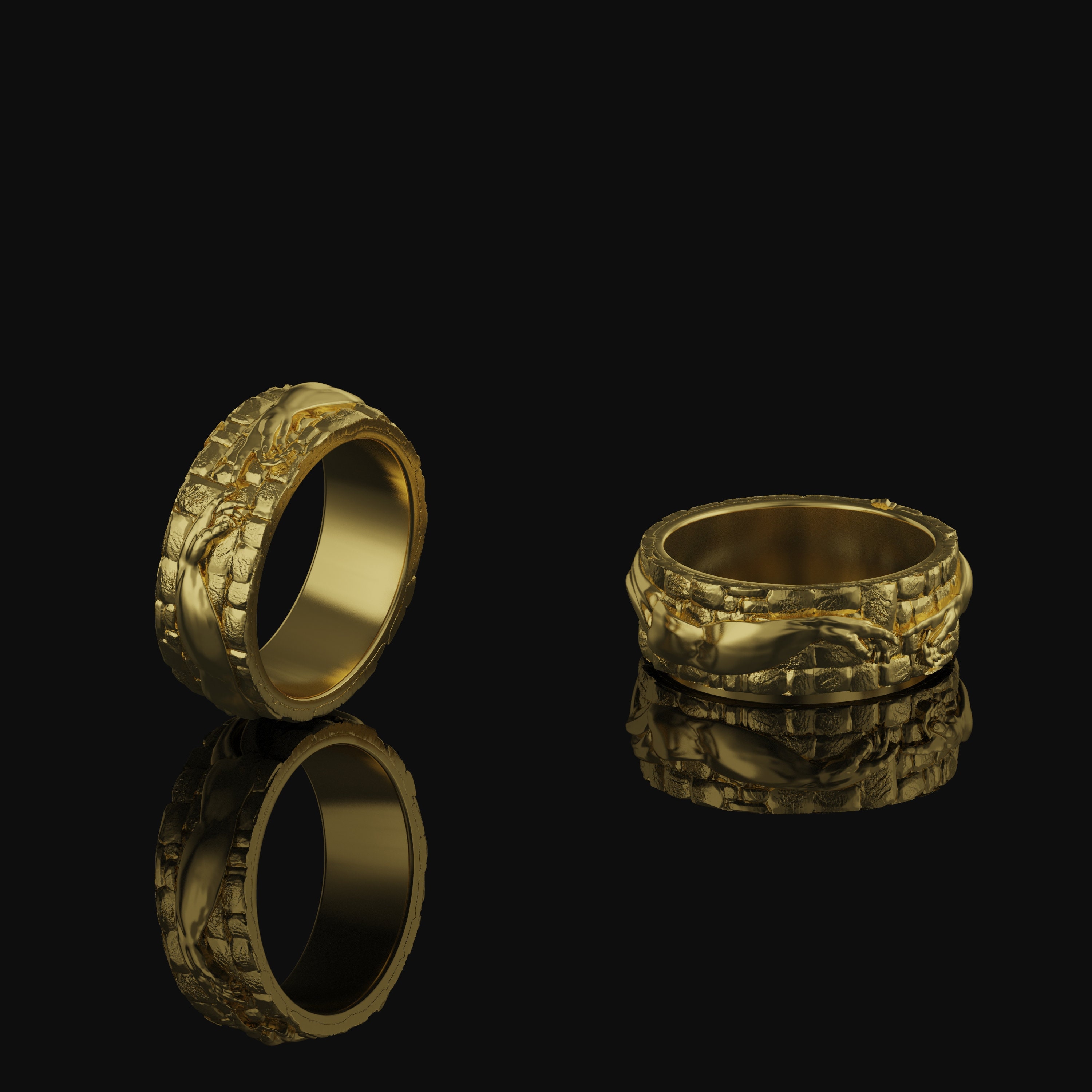 Michelangelo's the Creation of Adam Band Ring Renaissance - Etsy UK