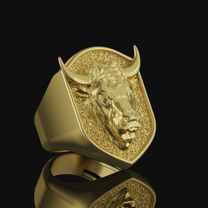 Men's Bull Ring, Big Pinky Jewelry Sterling Silver Accessory, Mens ...