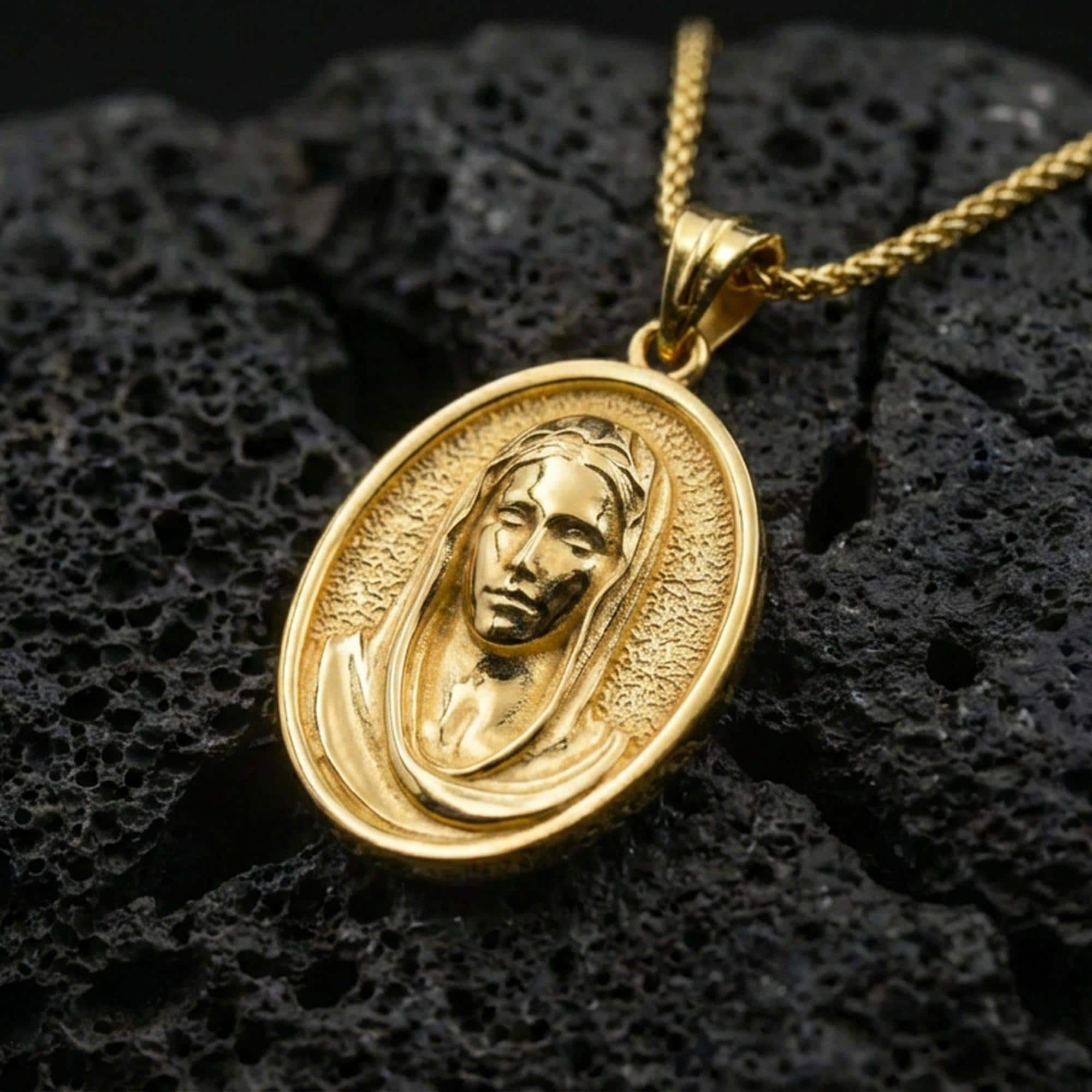 Veiled Madonna Pendant Necklace, 925 Sterling Silver, Religious Gift - Etsy