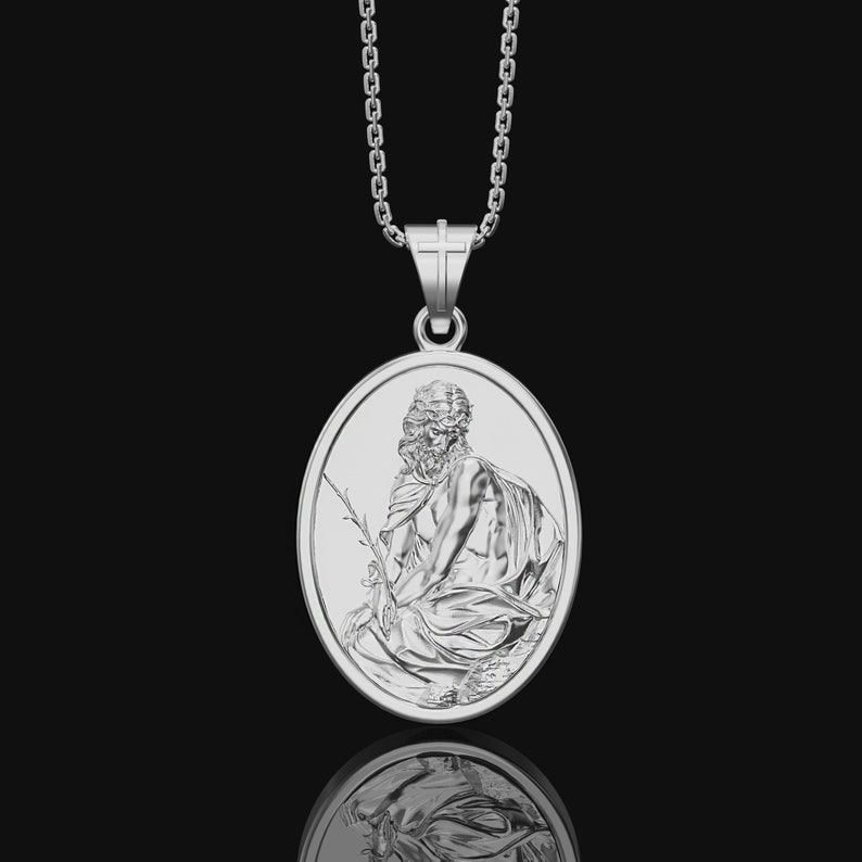 The Pensive Jesus Christ Medal, Silver Catholic Religious Free Shipping ...