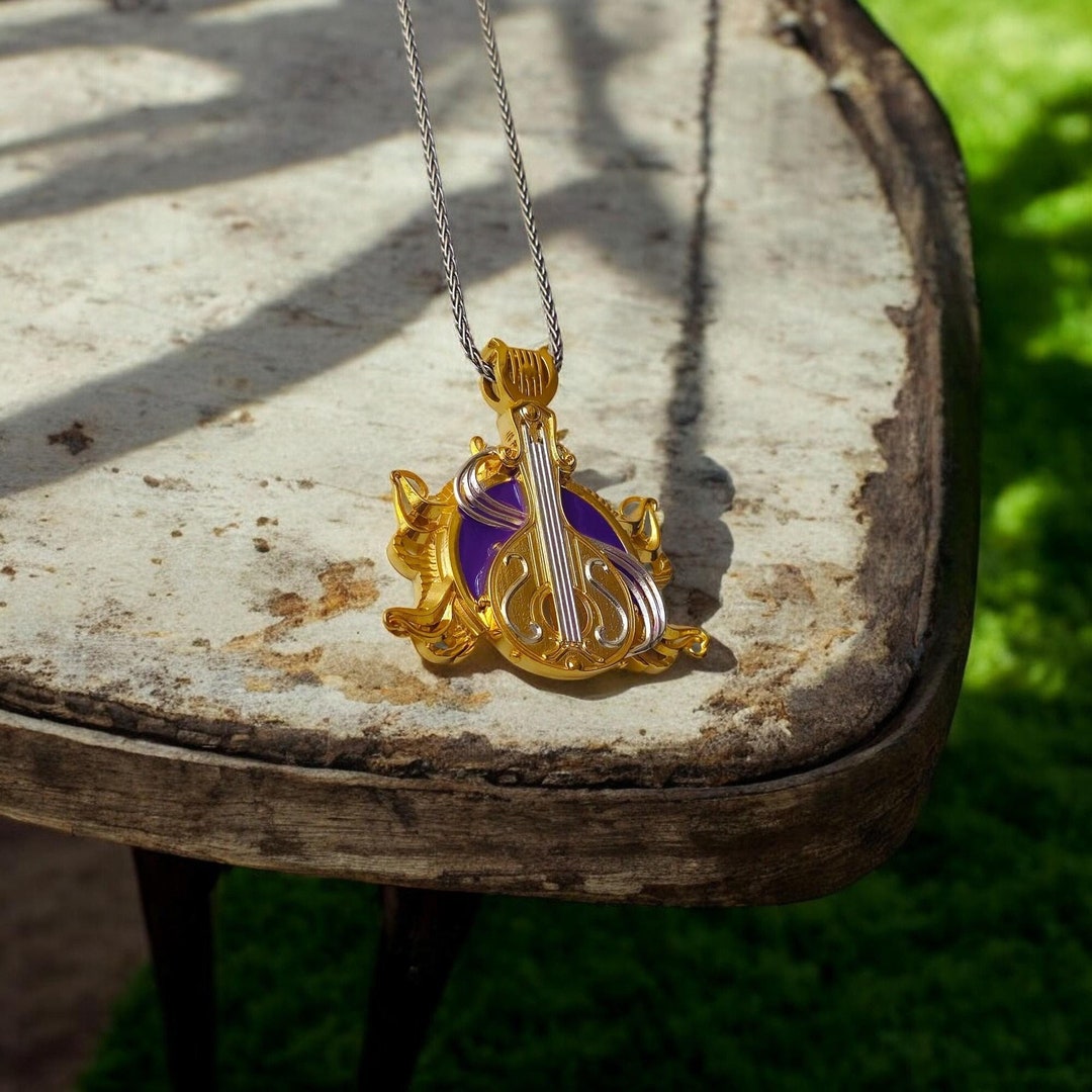 Silver BG3 Bard Symbol Necklace - Fantasy Dungeons & Dragons Jewelry ...