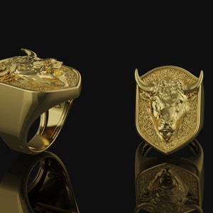 Men's Bull Ring, Big Pinky Jewelry Sterling Silver Accessory, Mens ...