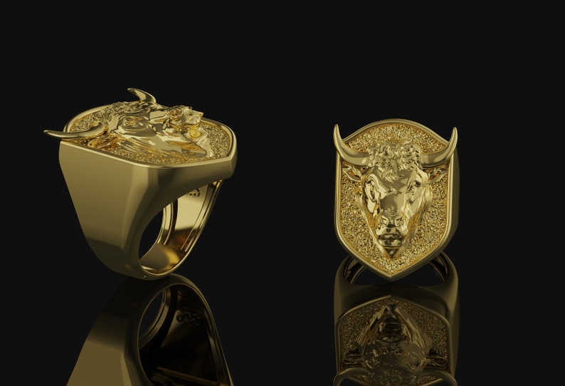 Men's Bull Ring, Big Pinky Jewelry Sterling Silver Accessory, Mens ...