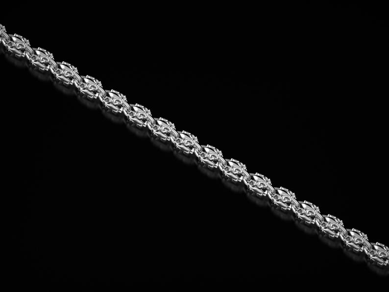 Fleur-de-lis Chain Necklace – Sterling Silver Gothic Baroque Chain ...