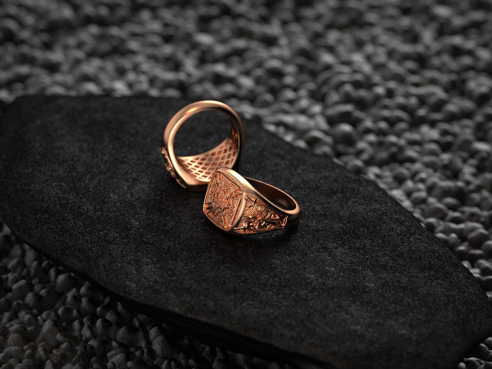 In Hoc Signo Vinces Ring – Sterling Silver Templar Shield Ring With ...