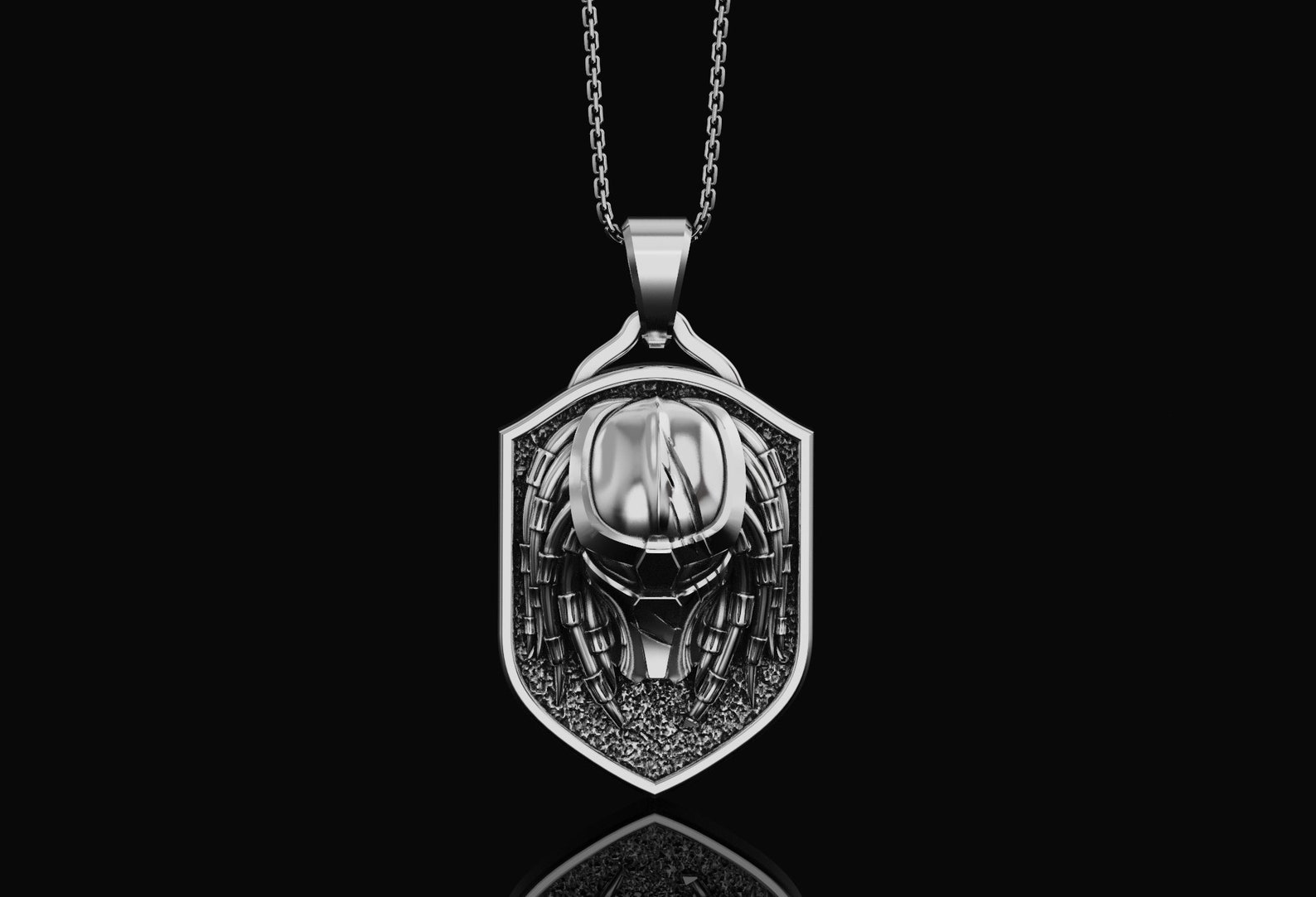 Sterling Silver Predator Necklace Fantasy Pendant Sci-Fi | Etsy