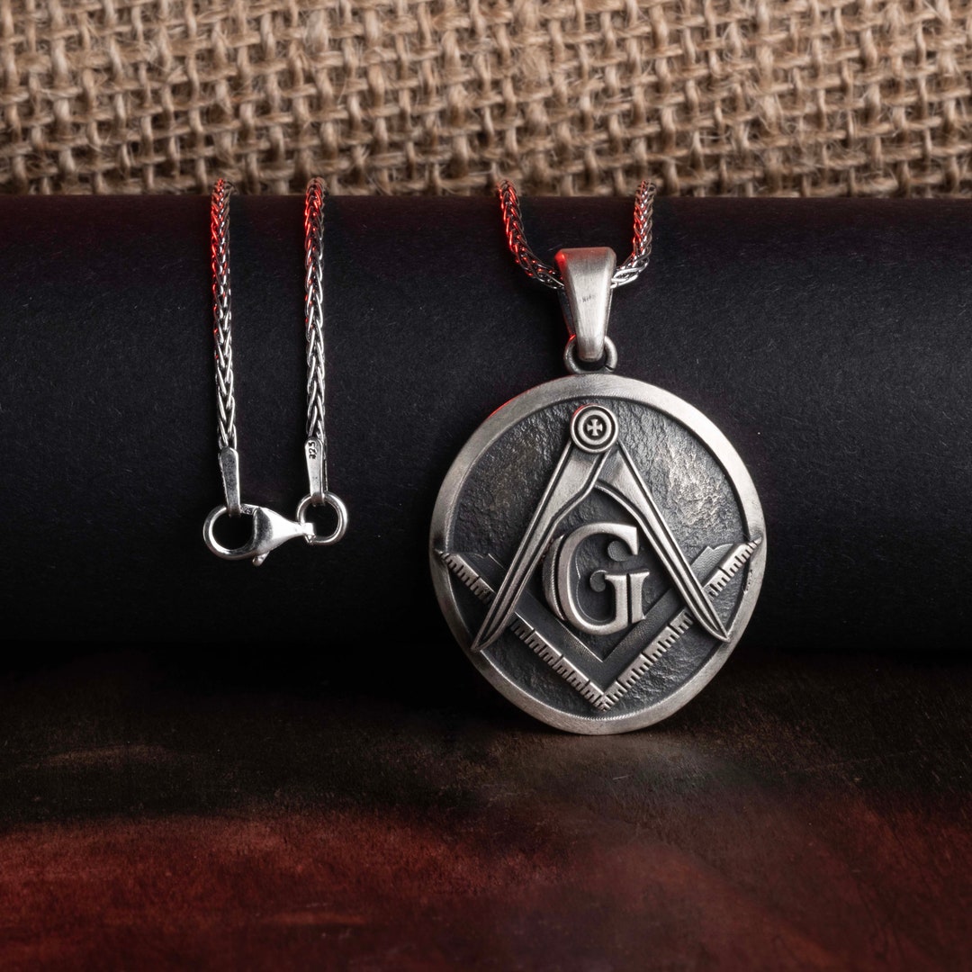 Silver Masonic Emblem, Freemasonry Pendant, Mason Medallion, Master ...